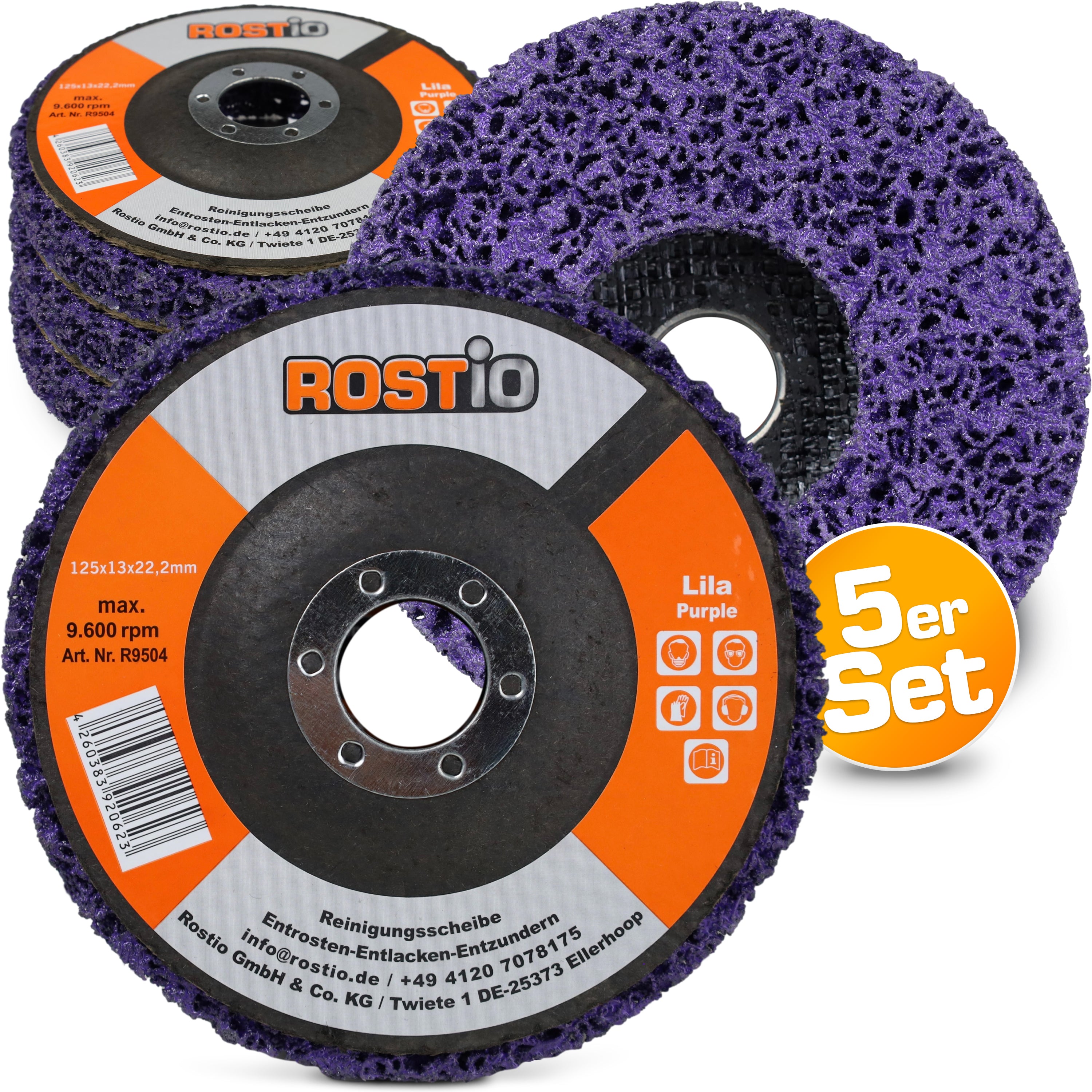5 x CSD Flap Purple 125 mm Set for Angle Grinder / Flex